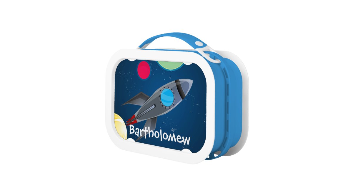 Outer Space Rocket Ship Lunch Box | Zazzle