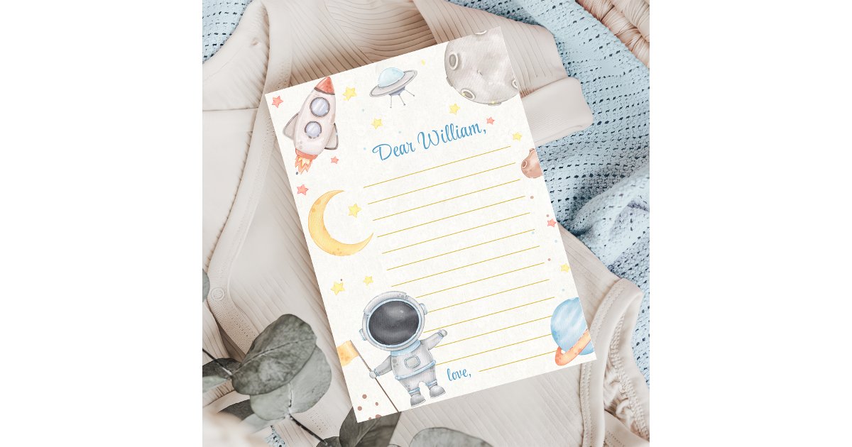 Outer Space Time Capsule Note Message Card | Zazzle