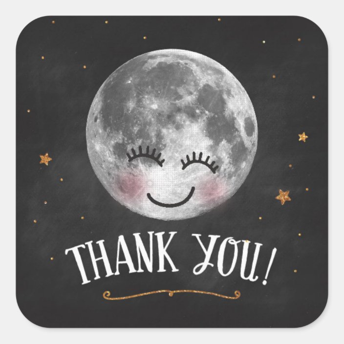 Over the Moon Thank You Sticker | Zazzle.ca