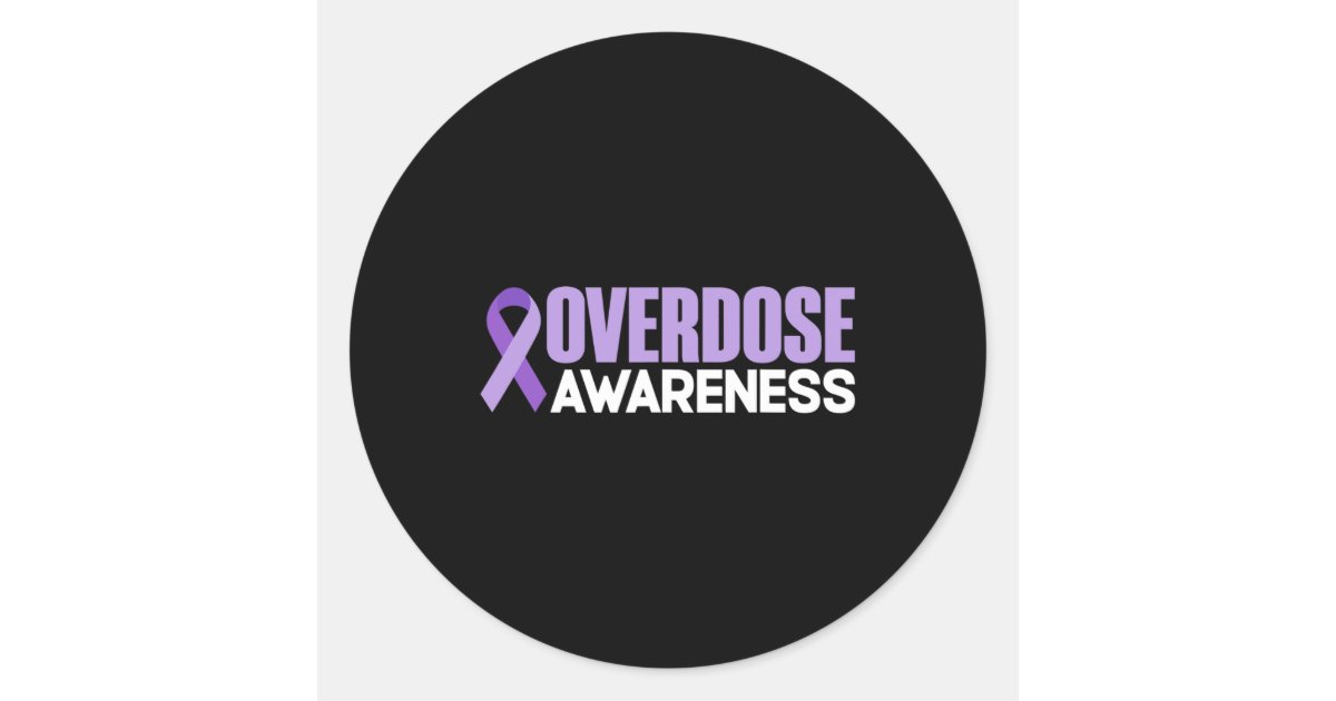 Overdose Awareness Month 2022 Overdose Day Ribbon Classic Round Sticker ...