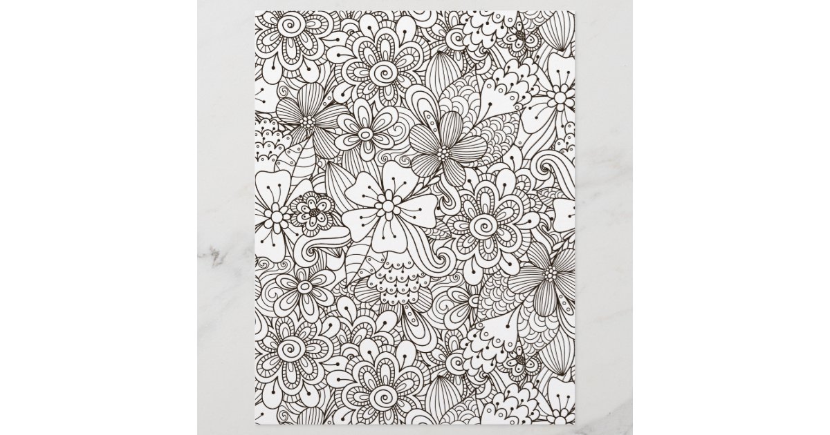 Page de coloriage Bouquet de fleurs Papier de scra | Zazzle.ca