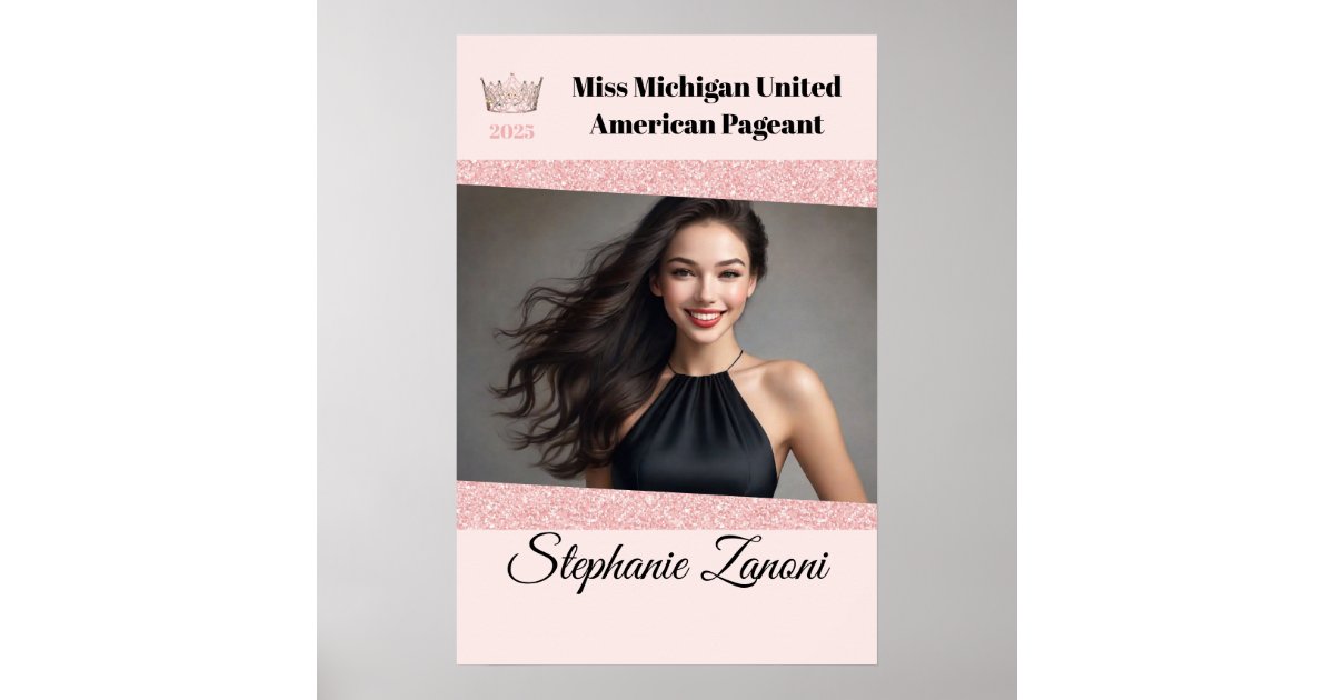Pageant Door Banner | Rose Gold Custom Poster | Zazzle