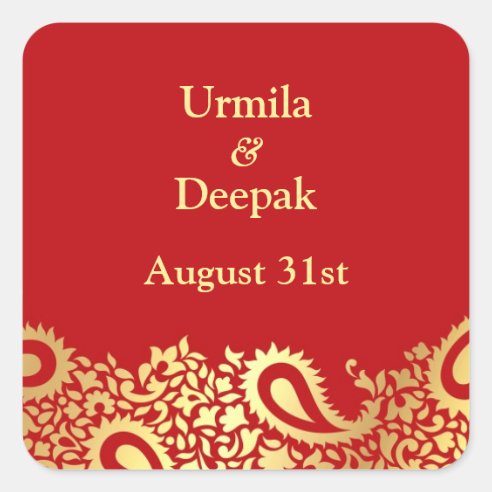 Indian Wedding Stickers | Zazzle CA