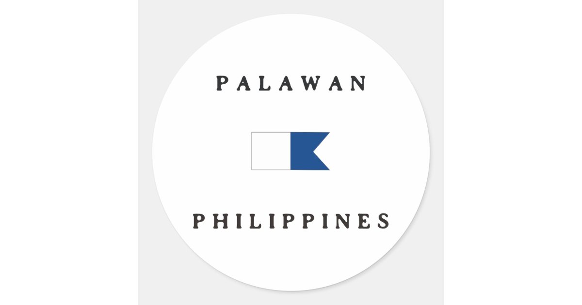 Palawan Philippines Alpha Dive Flag Classic Round Sticker | Zazzle
