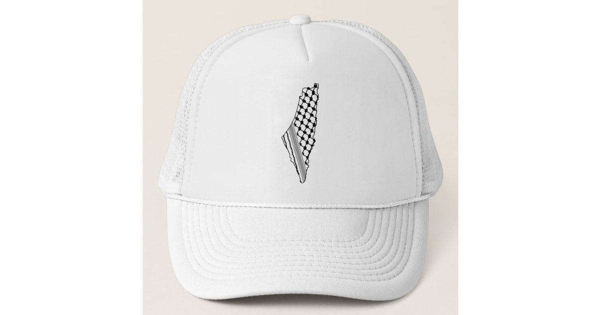 Palestinian keffiyeh, free map of Palestine Kufiya Trucker Hat | Zazzle