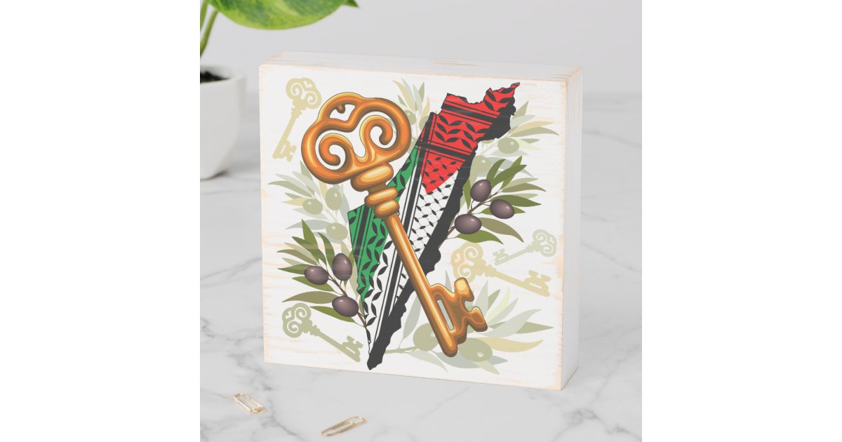 Palestinian Key Symbol of the Right of Return Wooden Box Sign | Zazzle