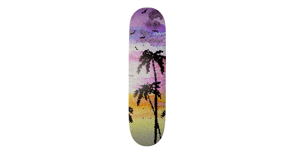 Palm Trees Sunset Mosaic Skateboard | Zazzle.ca