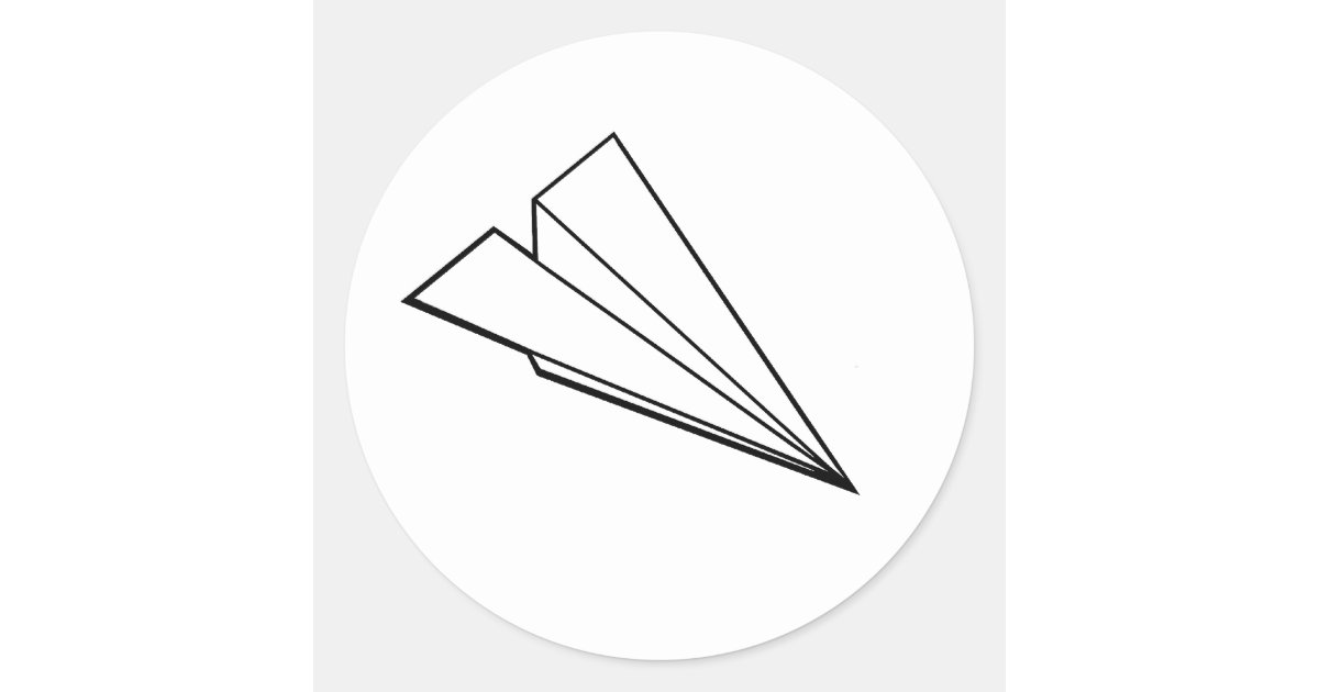 Paper Airplane Classic Round Sticker | Zazzle