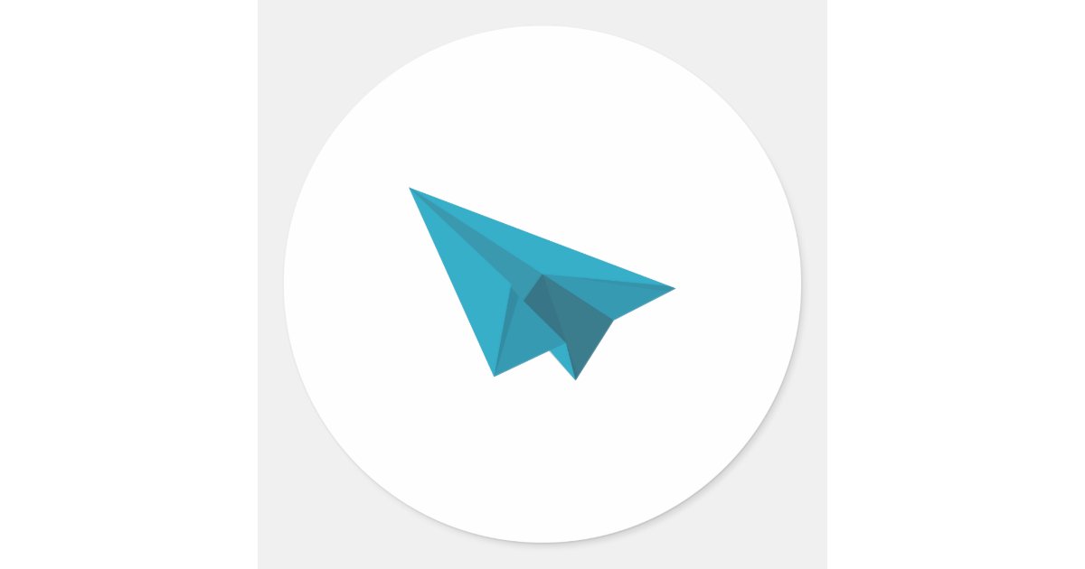 Paper Airplane Classic Round Sticker | Zazzle