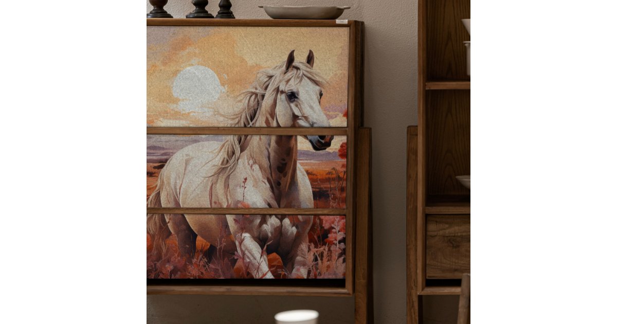 Papier Mousseline Découpage Cheval blanc unique | Zazzle.ca