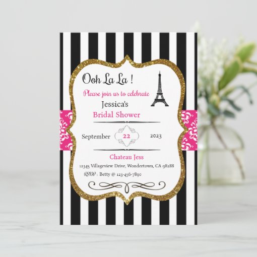 Paris Invitation, Paris Theme Party Invitation | Zazzle