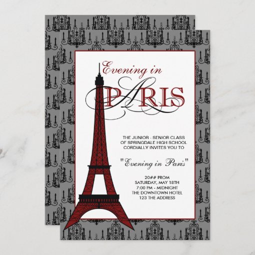 Paris Prom Invitations | Zazzle