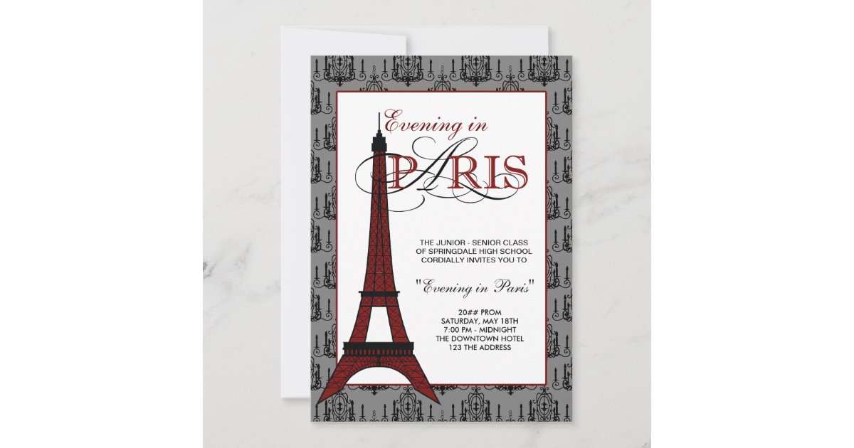 Paris Prom Invitations | Zazzle
