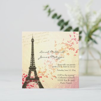 Paris Themed Wedding Invitation | Zazzle