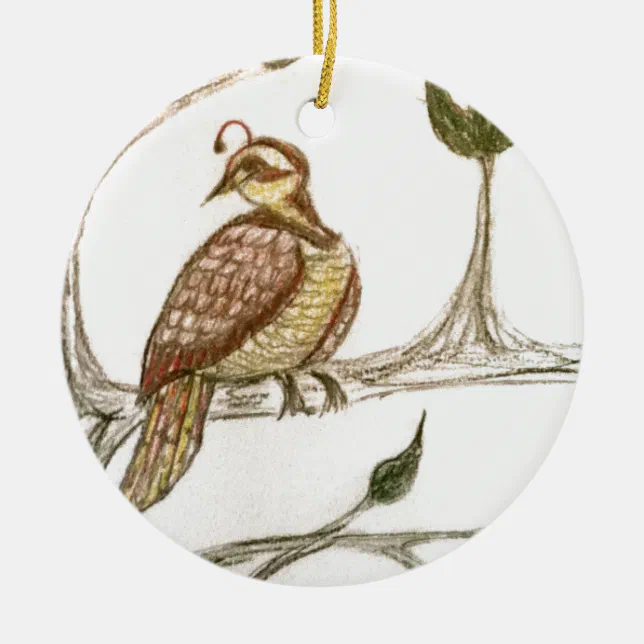 Partridge in a Green Pear Tree Ceramic Ornament | Zazzle