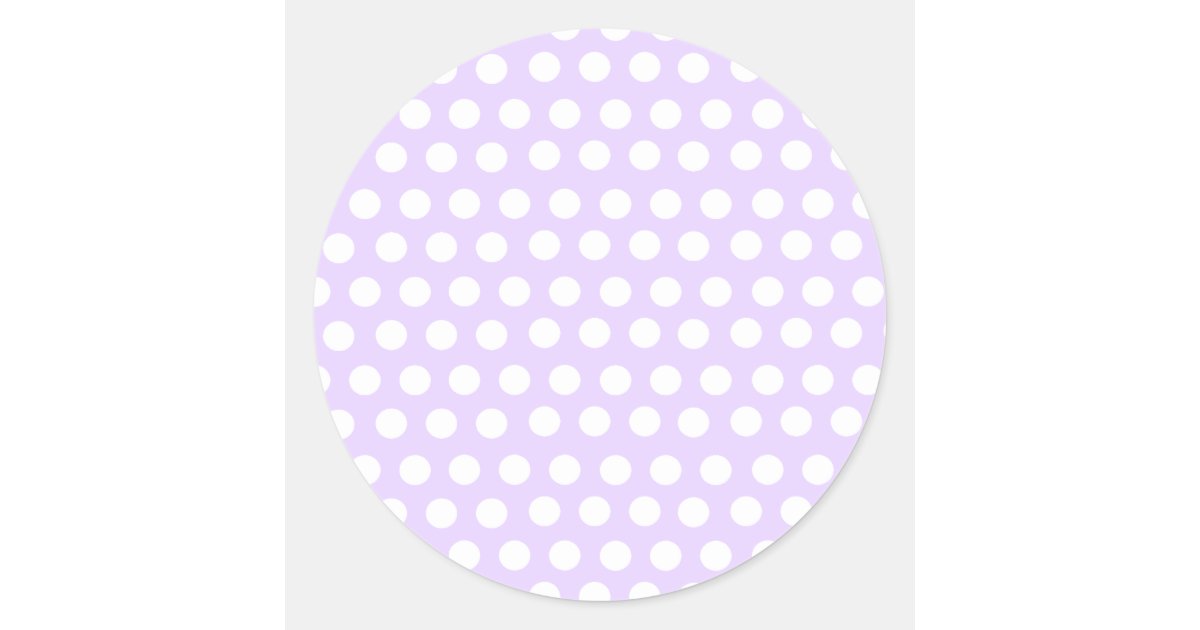 Pastel Purple Polka Dots Classic Round Sticker | Zazzle