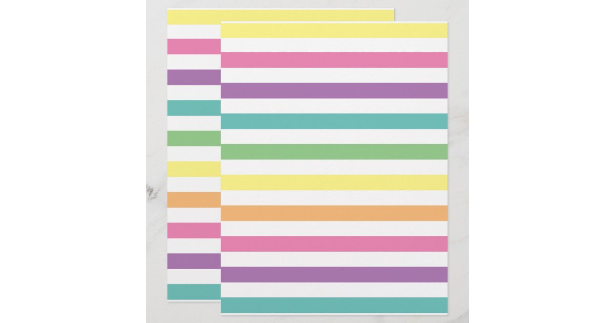 Pastel Rainbow Stripes Pattern Scrapbook Paper | Zazzle