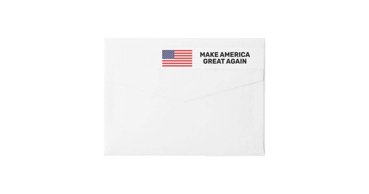 Patriotic American flag custom return address Wrap Around Label | Zazzle
