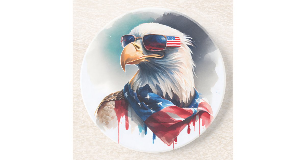 Patriotic Bald Eagle 4th Of July Coaster | Zazzle