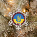 Patriotic Ukraine, buffalo plaid, Ukrainian Flag Snowflake Pewter ...
