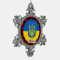 Patriotic Ukraine, buffalo plaid, Ukrainian Flag Snowflake Pewter ...