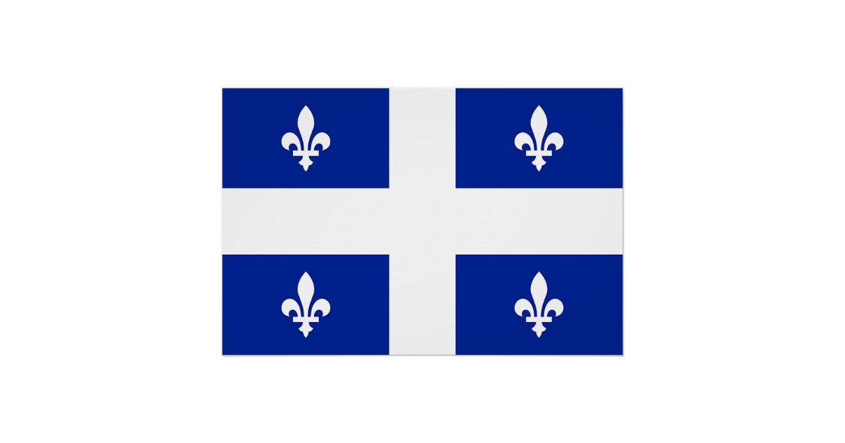 Patriotic wall poster with Flag of Quebec | Zazzle