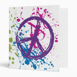 PEACE SIGN PAINT SPLATTER BINDER | Zazzle