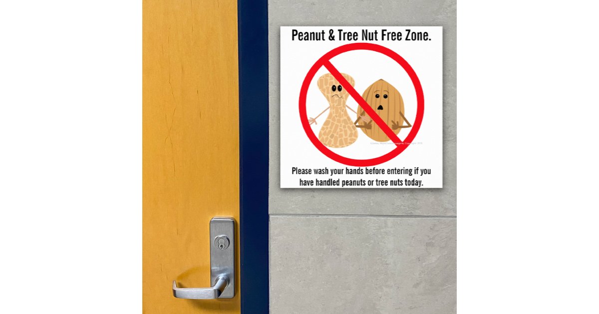 Peanut & Tree Nut Free Zone Food Allergy Print | Zazzle