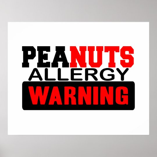 Peanuts Allergy Warning Poster | Zazzle.ca