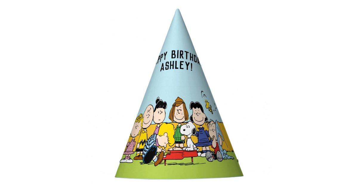 Peanuts | Charlie Brown and Gang Birthday Party Hat | Zazzle