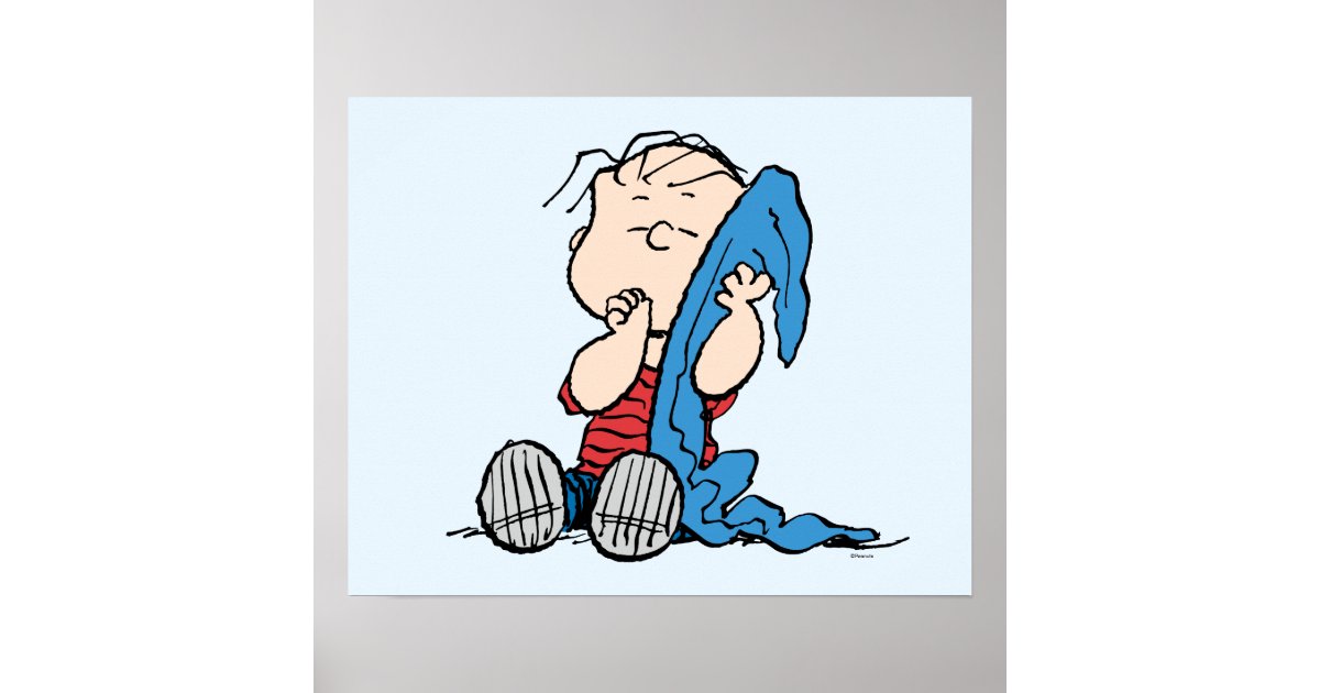 Peanuts | Linus & His Blanket Poster | Zazzle