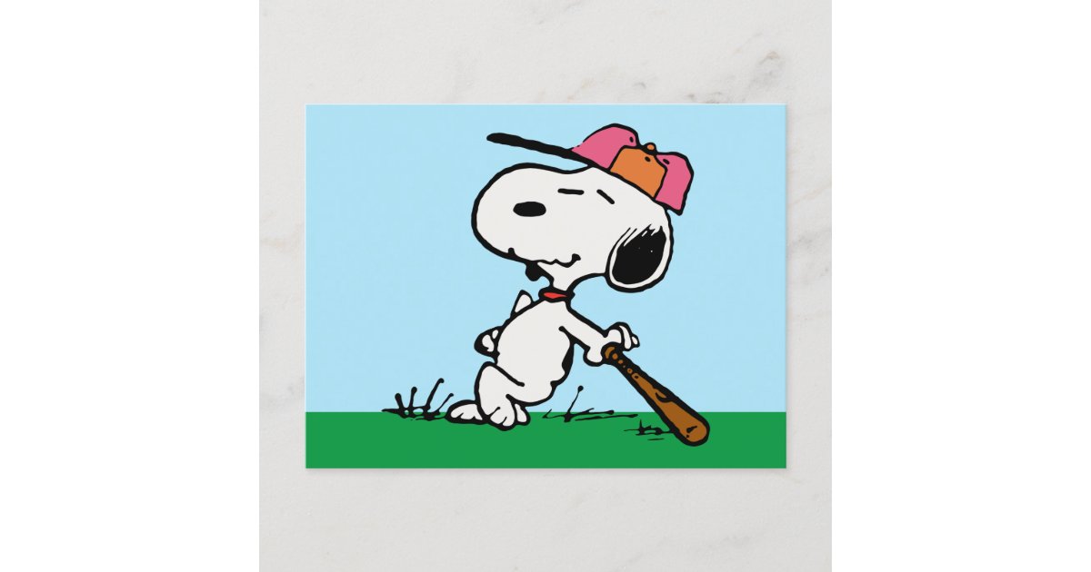 Peanuts | Snoopy at Bat Postcard | Zazzle