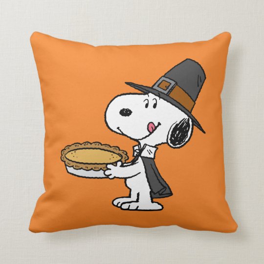 Peanuts | Snoopy Pilgrim Throw Pillow | Zazzle.ca