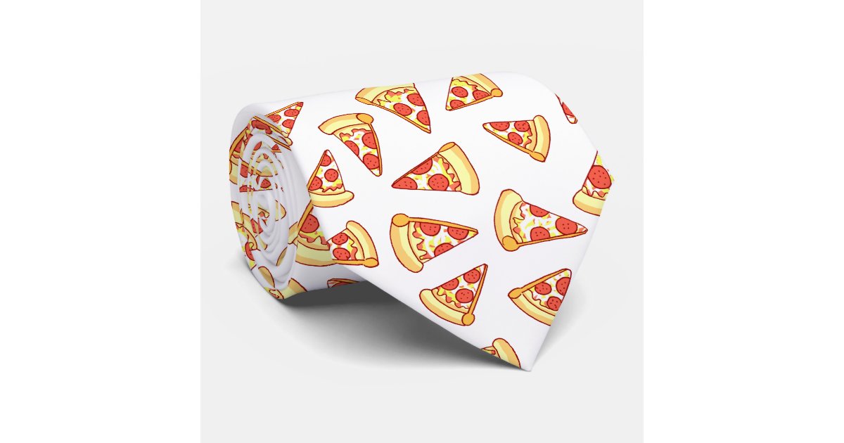 Pepperoni Pizza Slice Drawing Pattern Necktie | Zazzle