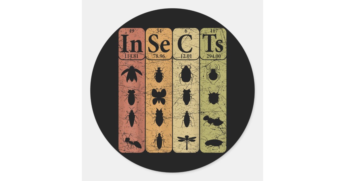 Periodic Table of Insects - Retro Entomologist Gif Classic Round ...