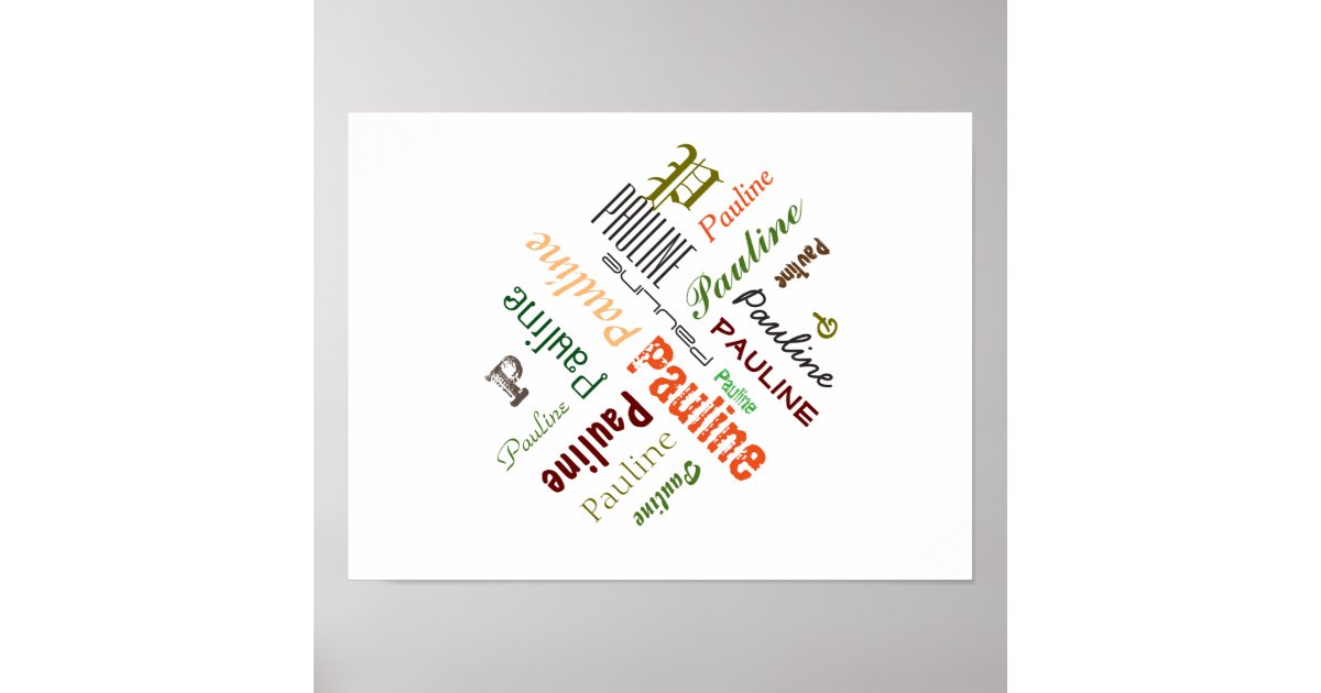 Personal Name Typographic Collage Poster | Zazzle
