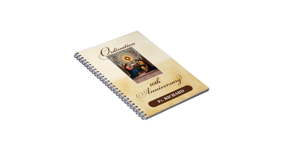 Personalize, 10th Ordination Anniversary Angels Notebook | Zazzle