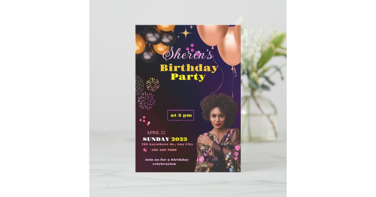 Personalized Birthday Invitation, Birthday Card | Zazzle