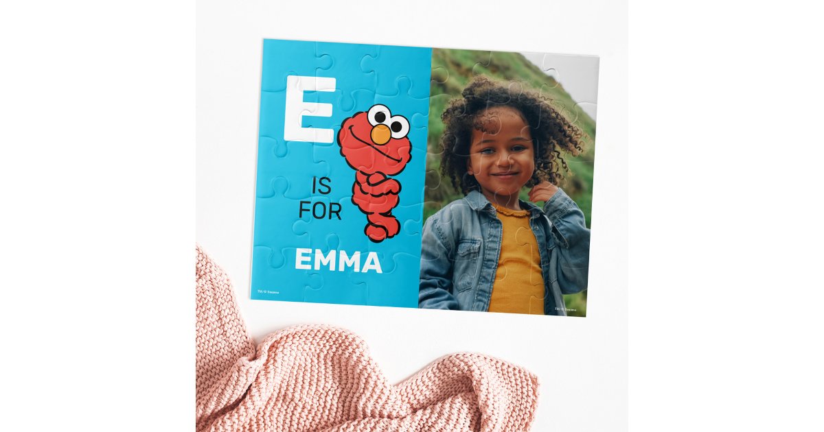 Personalized E is for Elmo | Photo Jigsaw Puzzle | Zazzle