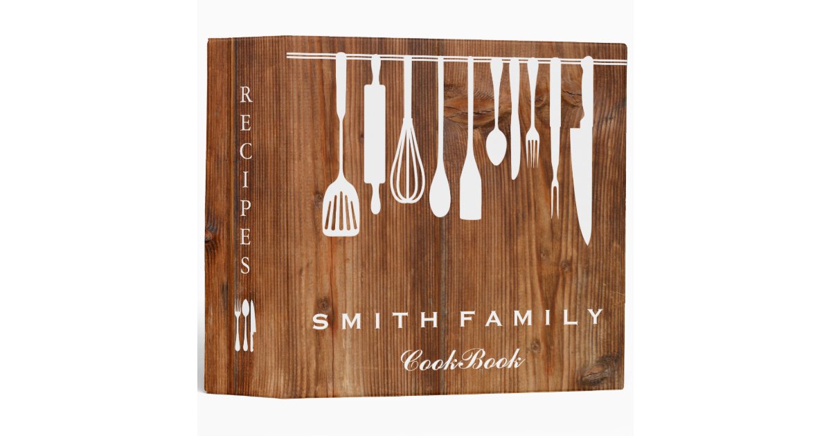 Personalized Family Recipe Cookbook Wood Binder | Zazzle
