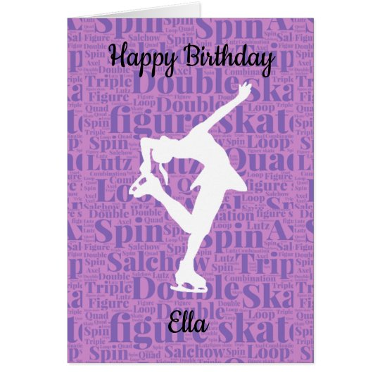 Personalized Figure Ice Skating Birthday Card | Zazzle.ca