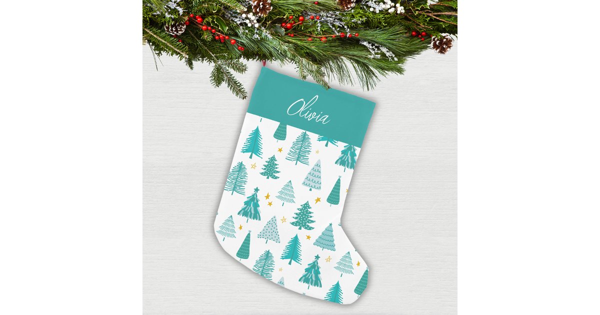 Personalized Green Christmas Tree Winter Forest Small Christmas ...