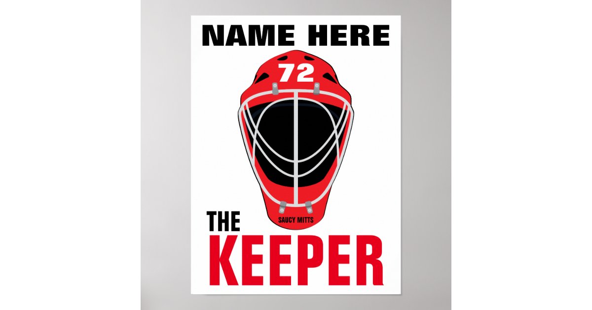 Personalized Hockey Goalie Mask Keeper Name Number Poster | Zazzle