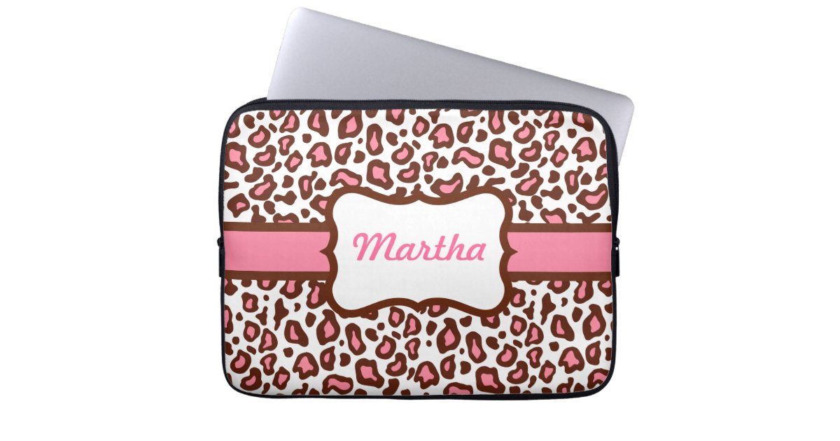 Personalized Leopard Print Laptop Sleeve | Zazzle
