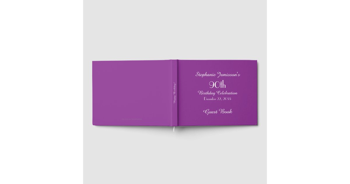 Personalized Memory/Guest Book 90th Birthday Party | Zazzle