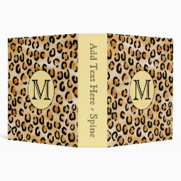 Personalized Monogram Leopard Print Pattern. Binder | Zazzle