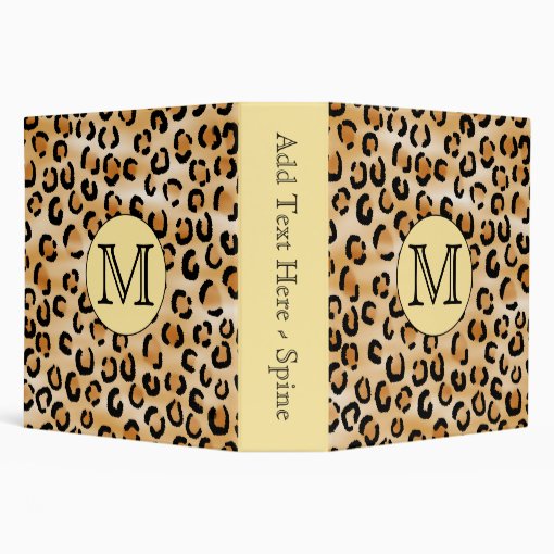 Personalized Monogram Leopard Print Pattern. Binder | Zazzle