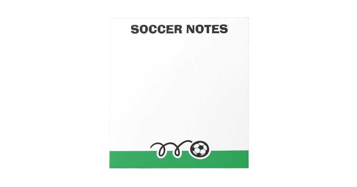 Personalized notepad with cute soccer ball design | Zazzle