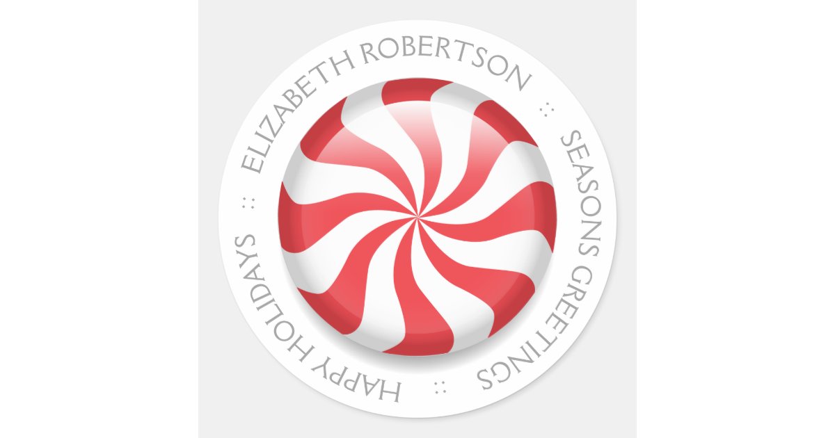 Personalized Peppermint Classic Round Sticker | Zazzle