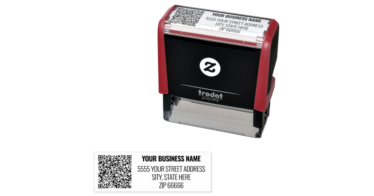 Personalized QR Code Address Self-inking Stamp | Zazzle